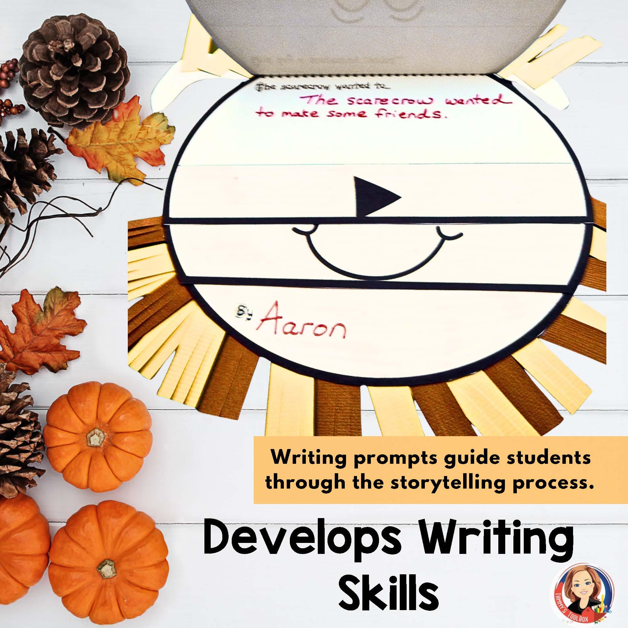 Fall Scarecrow Craft Template and Writing Activity, Fall Craft ...
