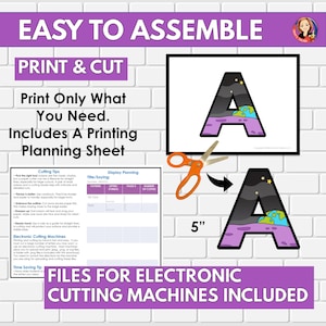 Galaxy Outer Space Classroom Decor Bulletin Board Letters, Space ...