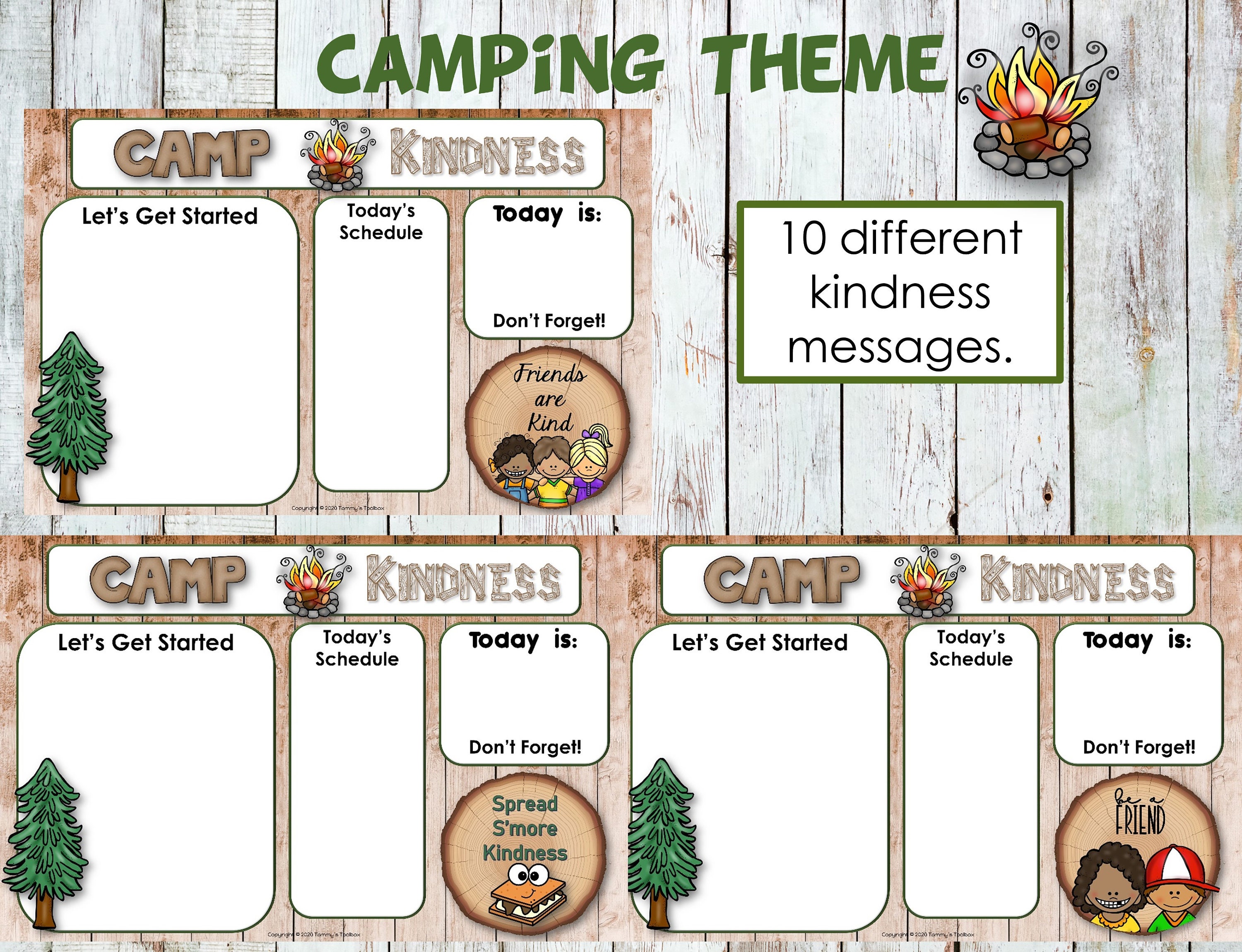 Classroom Morning Slides Templates in Camping Theme - Etsy