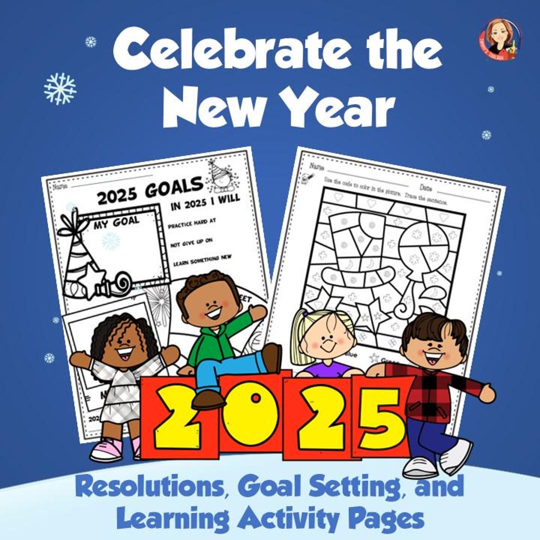 New Years 2025 Goal Setting Sheets and Coloring Pages. New Year's ...