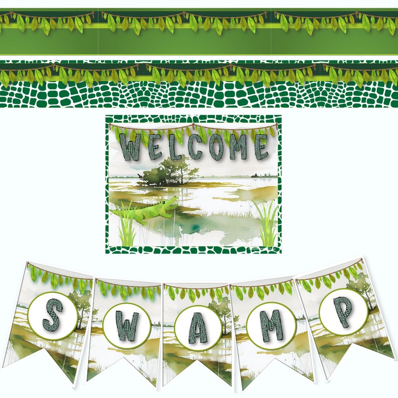 Alligator Craft and Bulletin Board for Back to School, Alligator Swamp ...