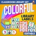 Classroom Library Book Bin Labels in Colorful Brights, Colorful Rainbow ...