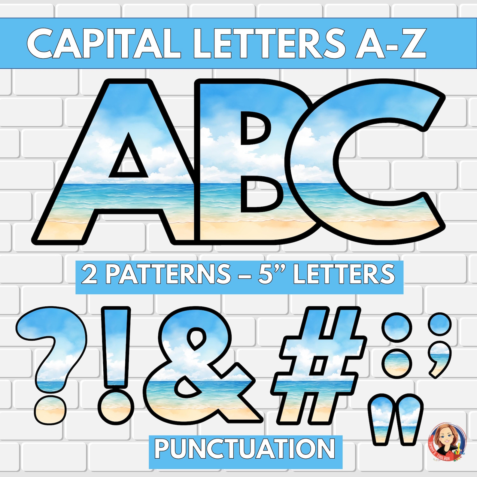 Tropical Ocean Classroom Decor Theme Bulletin Board Letters, Beach ...