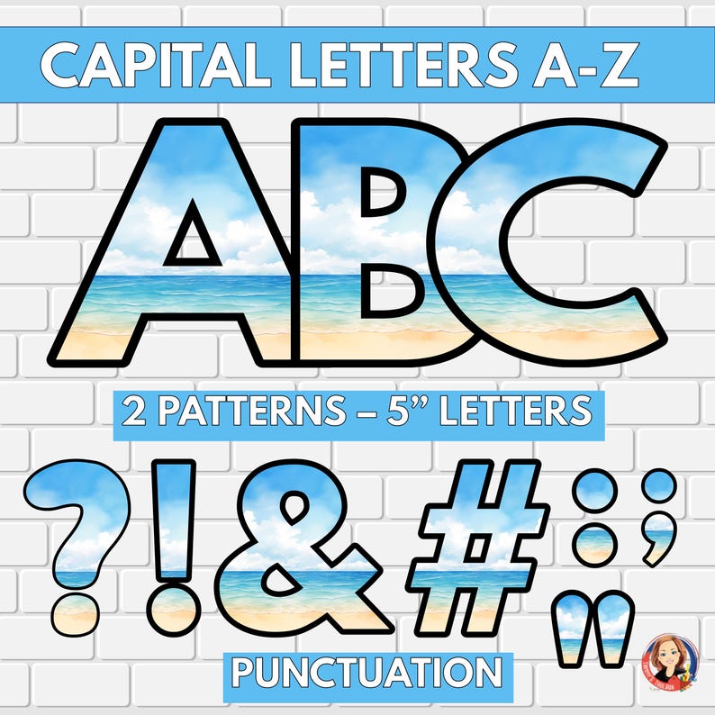 Tropical Ocean Classroom Decor Theme Bulletin Board Letters, Beach ...