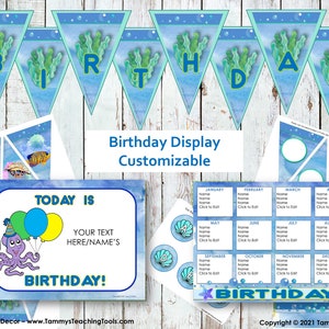 Ocean Under the Sea Theme Classroom Decor, Sea Life Bulletin Board ...