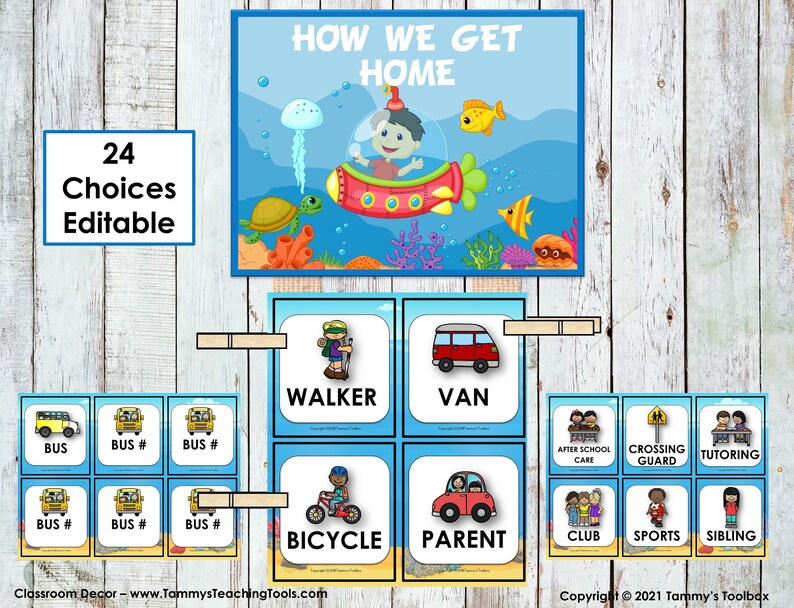 Ocean Under the Sea Theme Classroom Schedules, Sea Life Printable ...