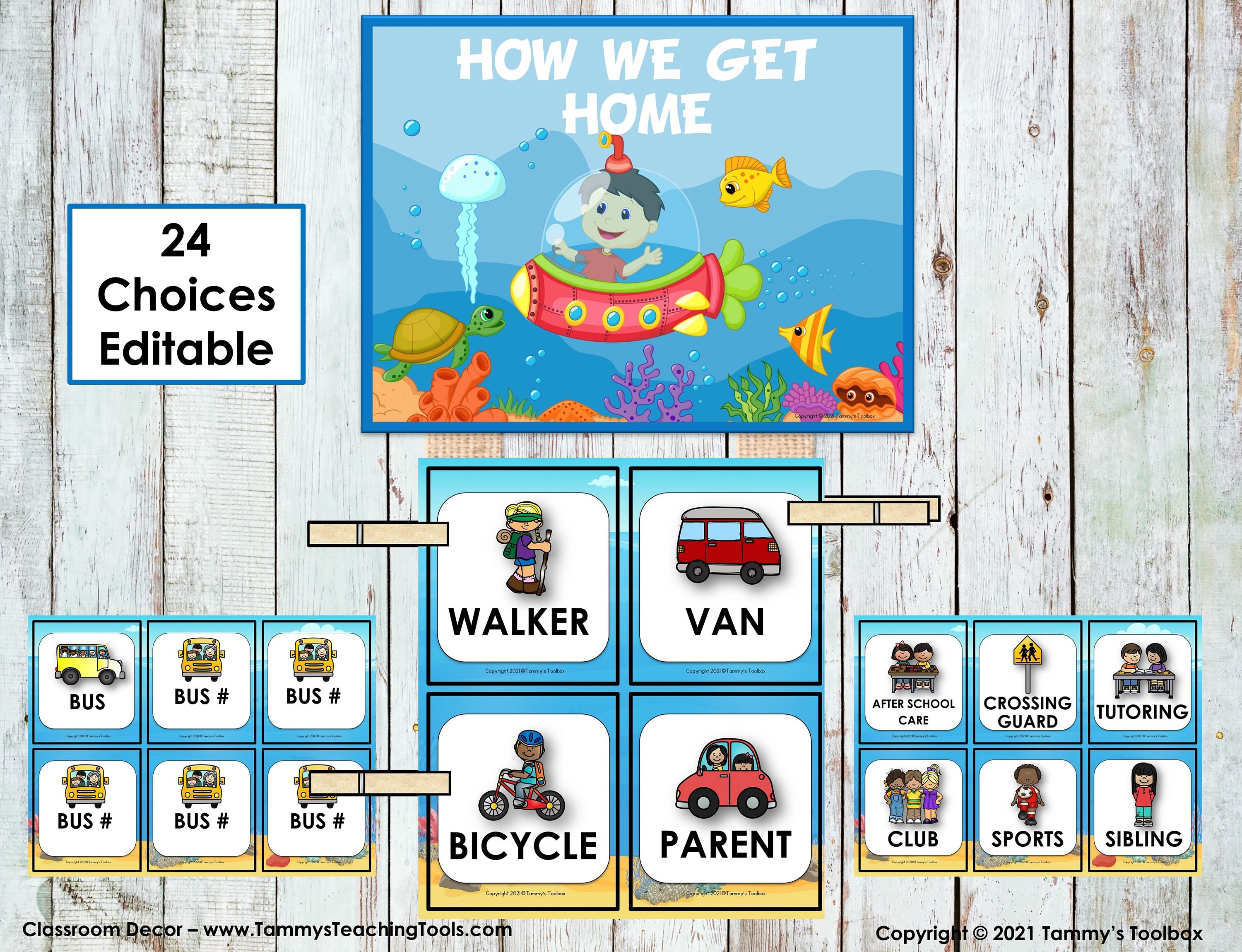 Ocean Under the Sea Theme Classroom Schedules, Sea Life Printable ...