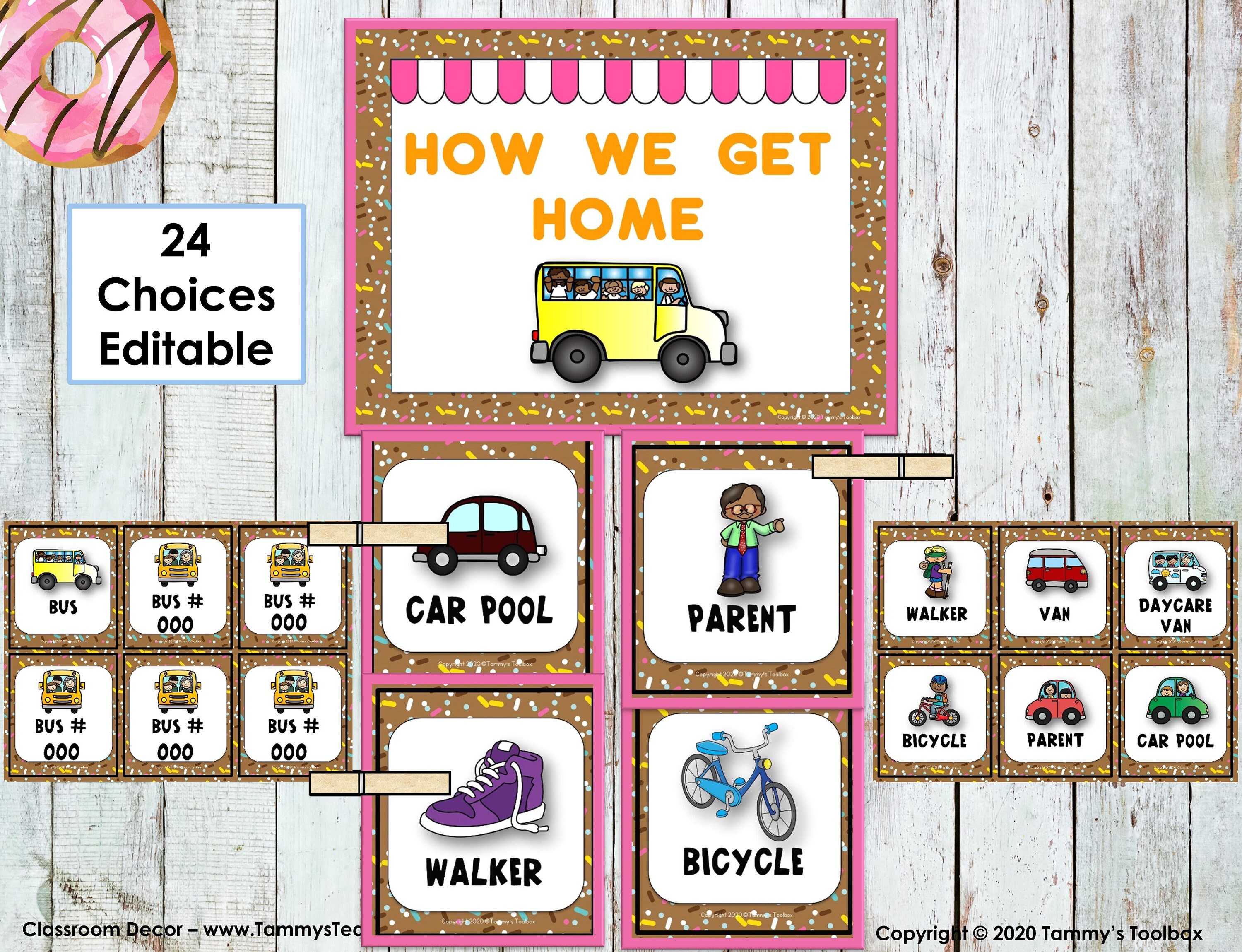 Donut Theme Classroom Schedule and Management Decor, Donut Classroom ...