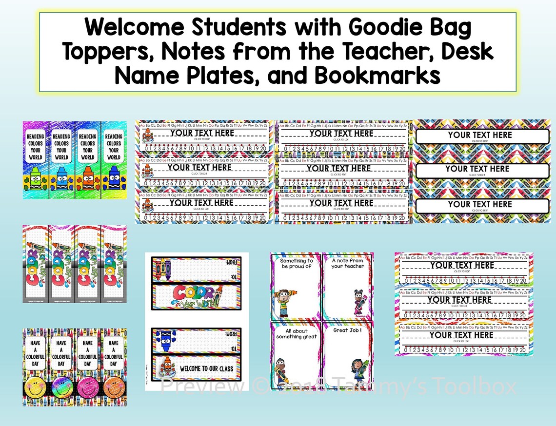 Crayon Classroom Decor, Printable and Editable Crayon Theme Display ...