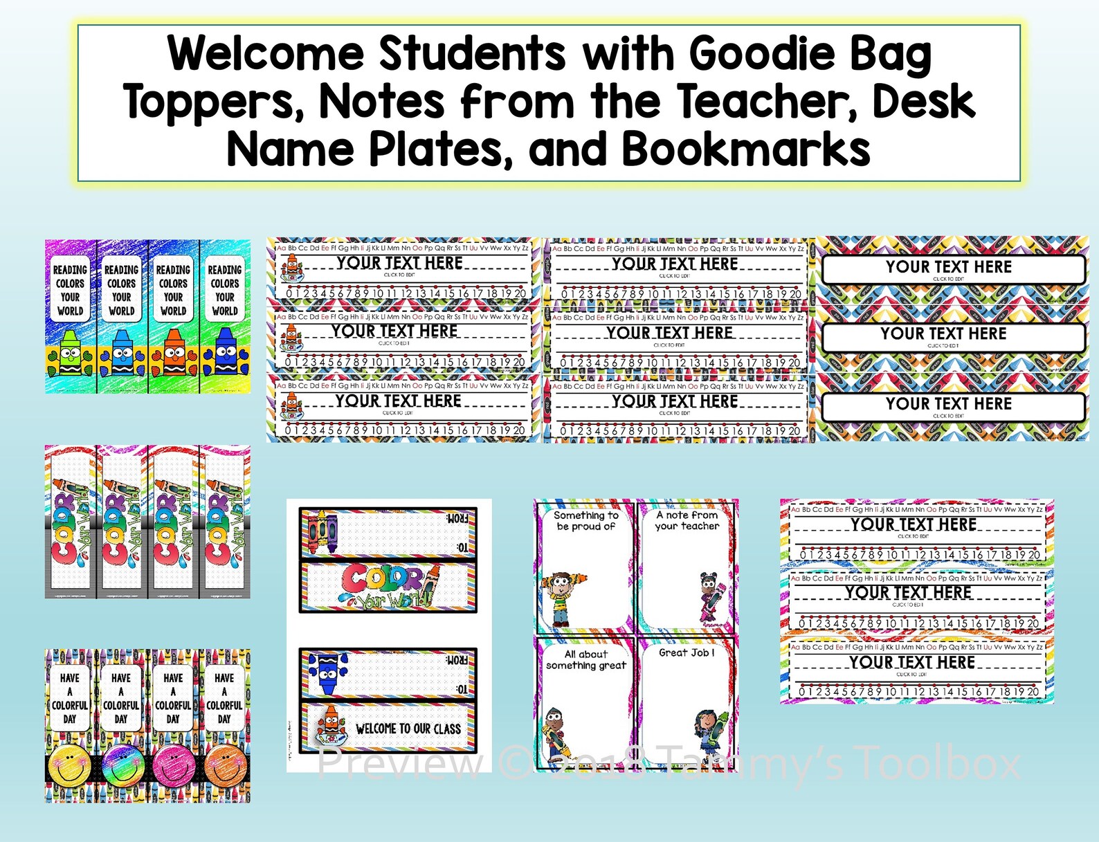 Crayon Classroom Decor, Printable and Editable Crayon Theme Display ...