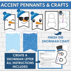 Printable Winter Bulletin Board Kit, Snowman Bulletin Board Letters ...