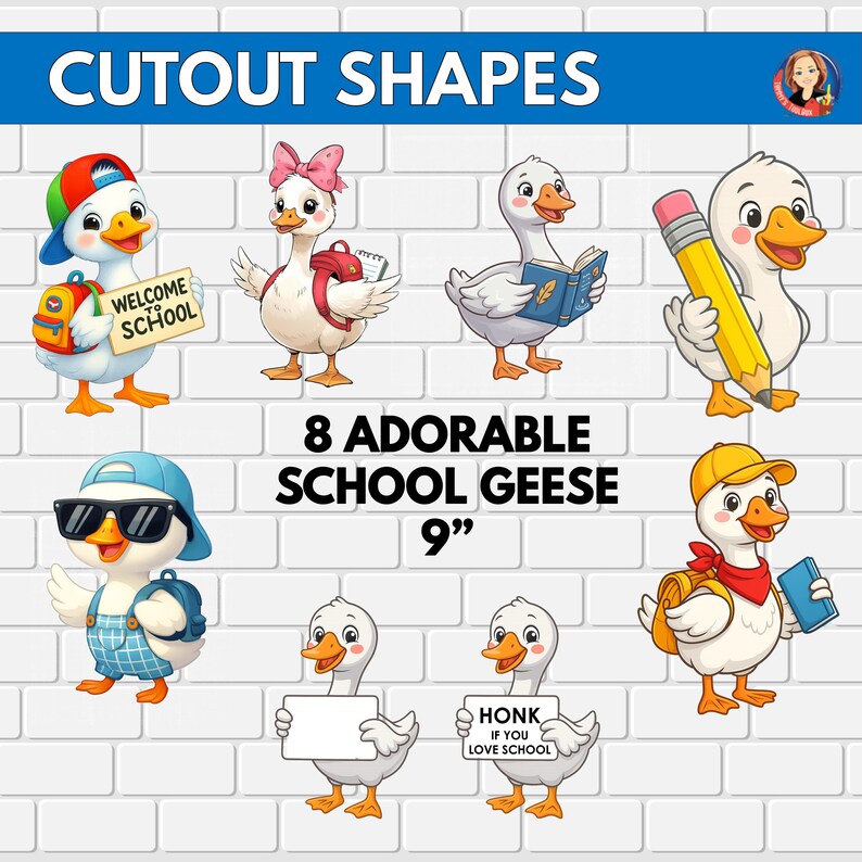 Silly Porch Goose Goes to School Bulletin Board Kit, Editable Back to ...