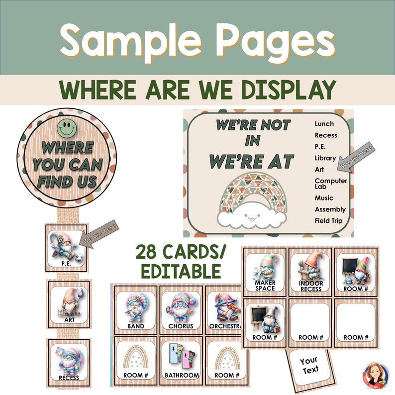Boho Rainbow Classroom Management Decor Set, Behavior Charts, Class Job ...