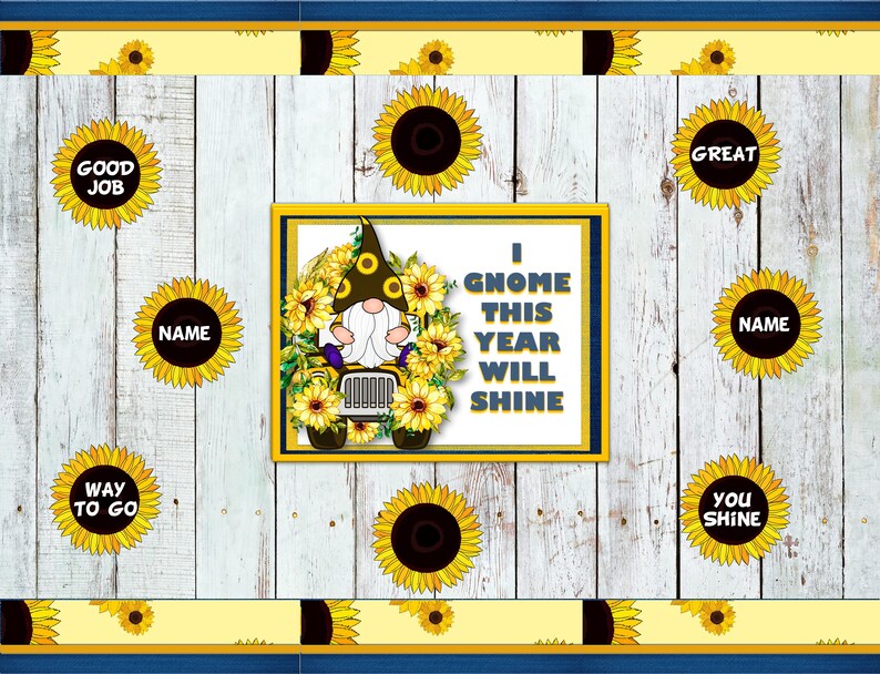 Sunflower Classroom Decor Set Editable, Sunflower Bulletin Board ...