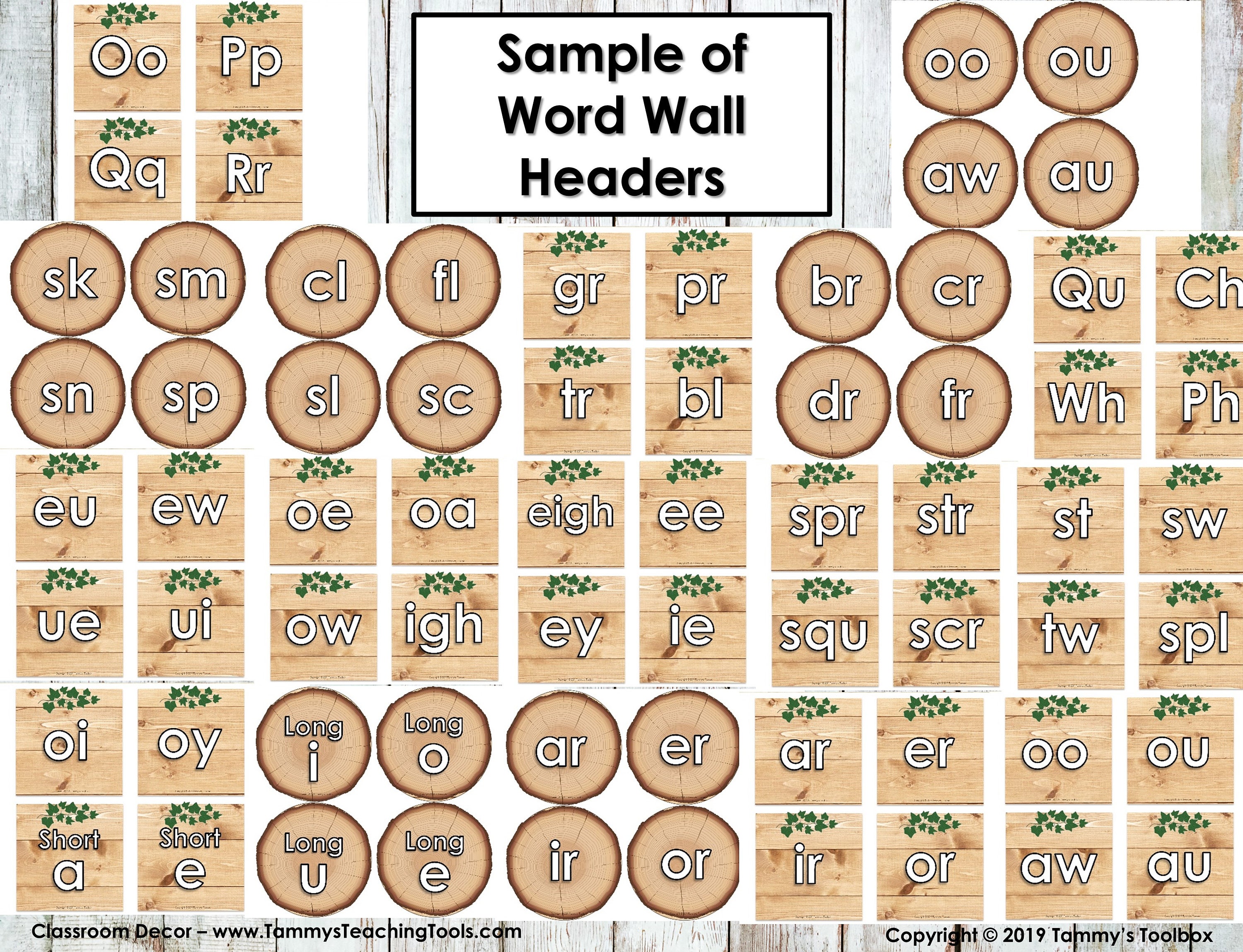 Sight Word Wall and Phonics Word Wall in Rustic Wood Camping Theme ...