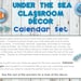 Ocean Under the Sea Theme Classroom Calendar - Etsy