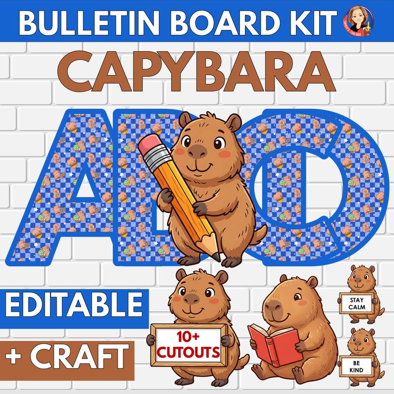 Capybara School Name Tags - Etsy