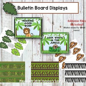 Jungle Safari Theme Classroom Decor Growth Mindset Editable Bundle ...