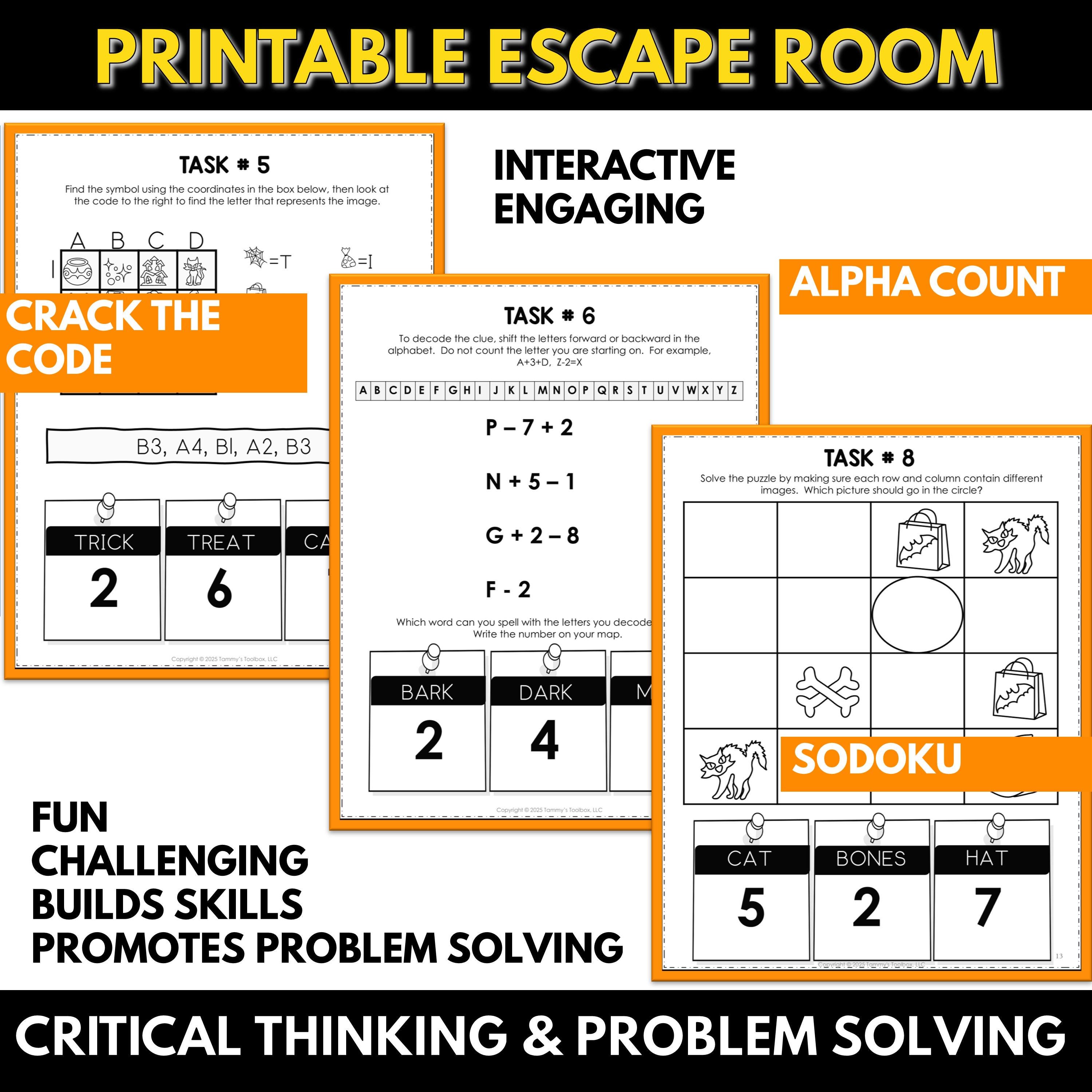 Halloween Escape Room Party Game | Fun Reading & Math Mystery ...