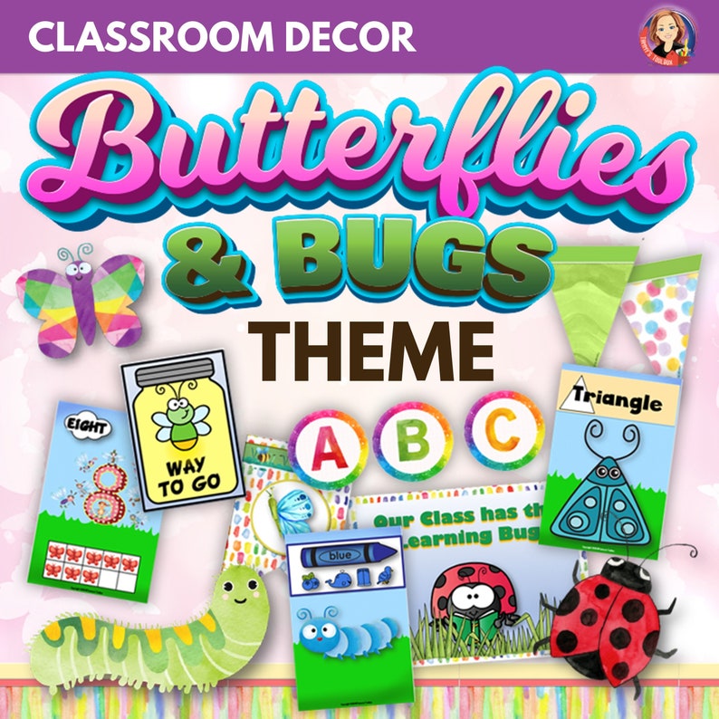 Butterfly Classroom Decor Set, Butterflies and Bugs Theme - Etsy
