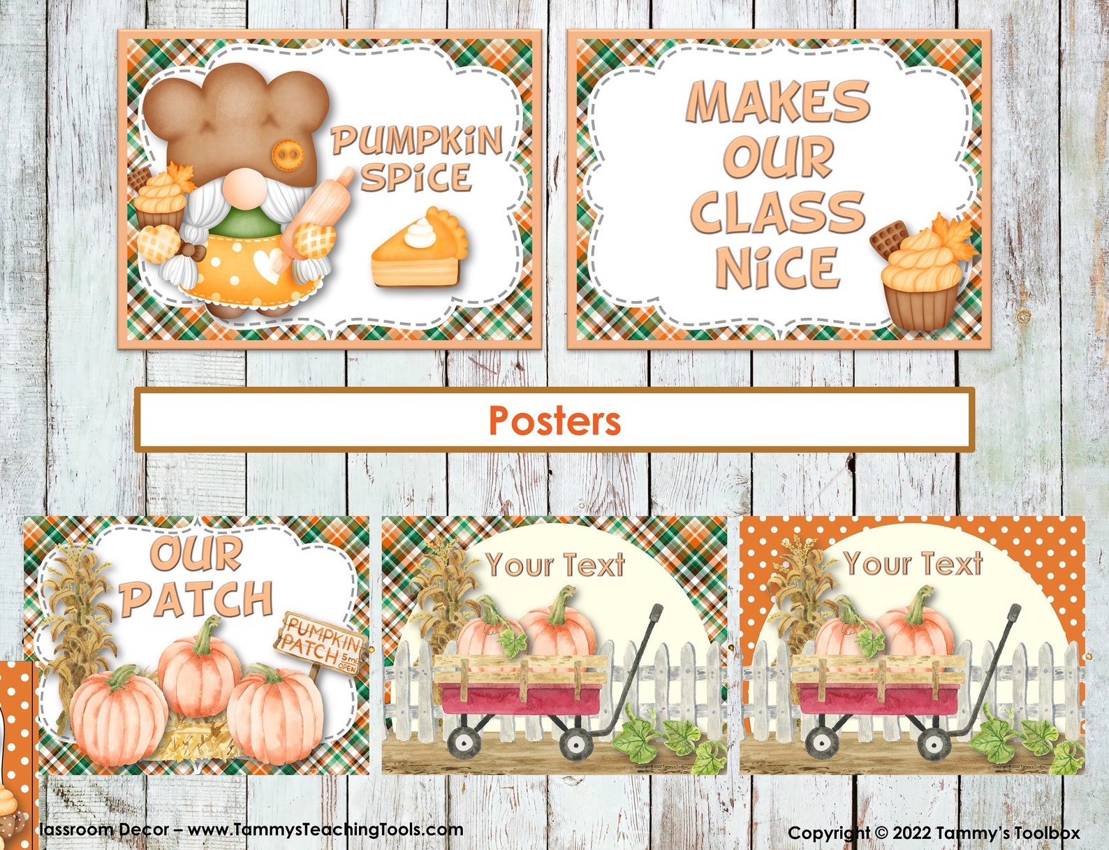 Pumpkin Spice Fall Bulletin Board Kit | Fall Classroom Decor | Autumn ...