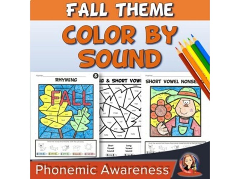 Fall Color by Sound and Color by Code Coloring Pages With Letter Sounds ...