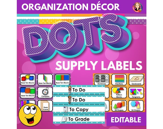 Editable Colorful Supply Bin Labels - Classroom Supplies - Etsy Canada