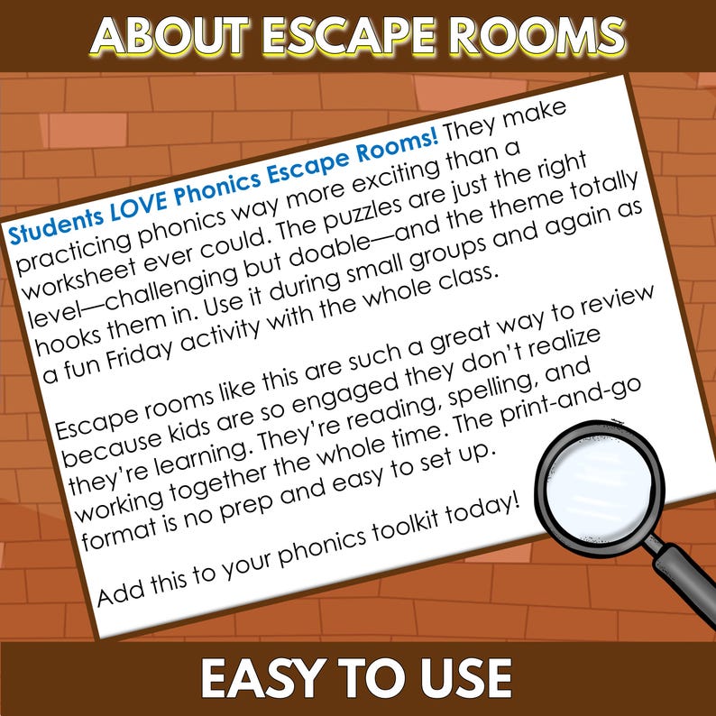 Phonics Escape Room Printable Game | Fun Reading and Spelling Review ...