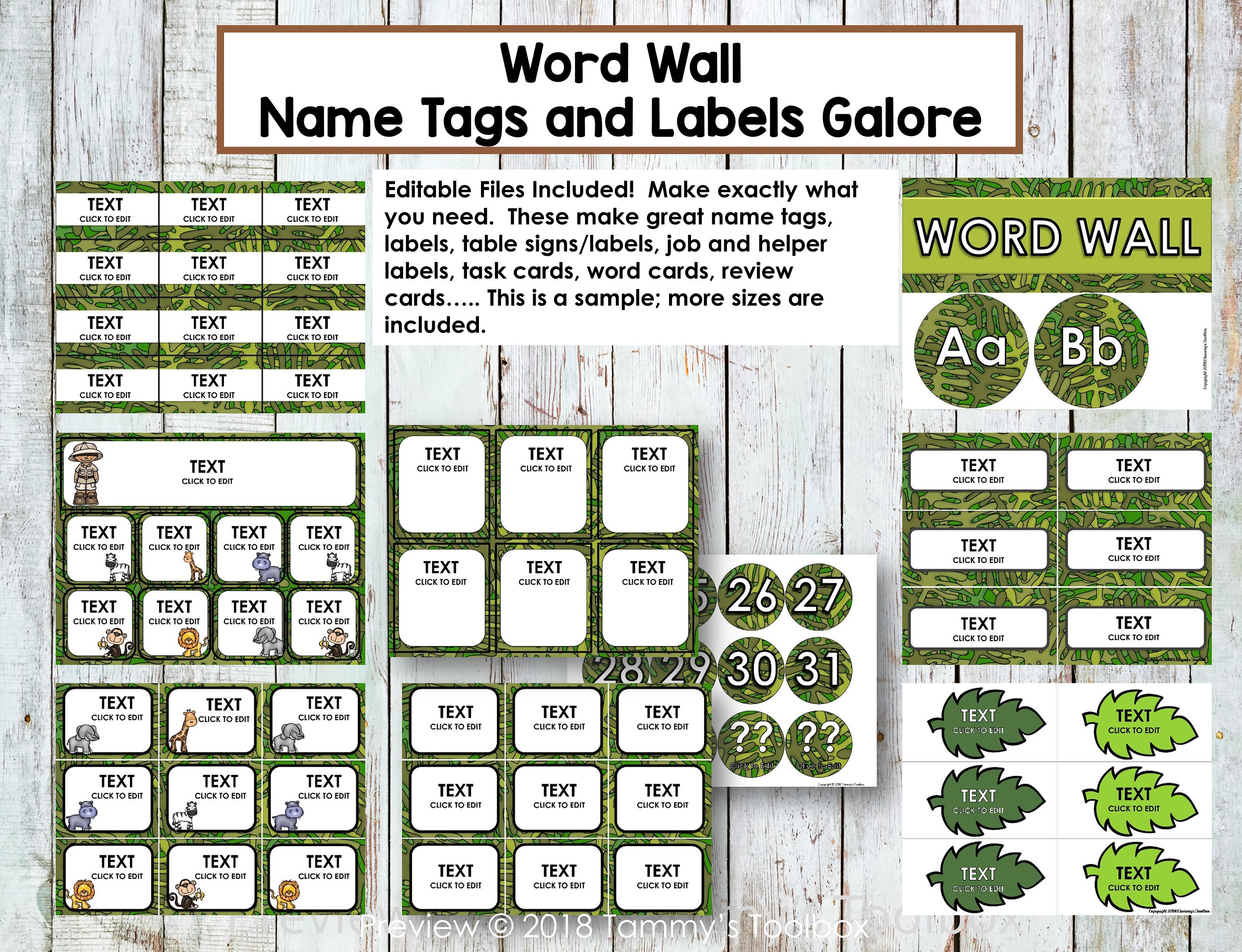 Editable Safari Jungle Theme Classroom Decor Printables, Growth Mindset ...