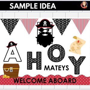 Pirate Classroom Decor Bulletin Board Kit, Bulletin Board Printable ...