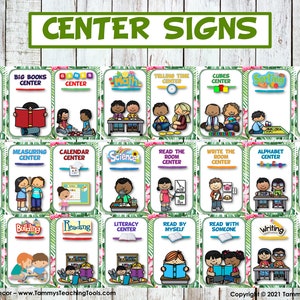 Editable Classroom Centers Labels in Tropical Theme, Printable Tropical ...