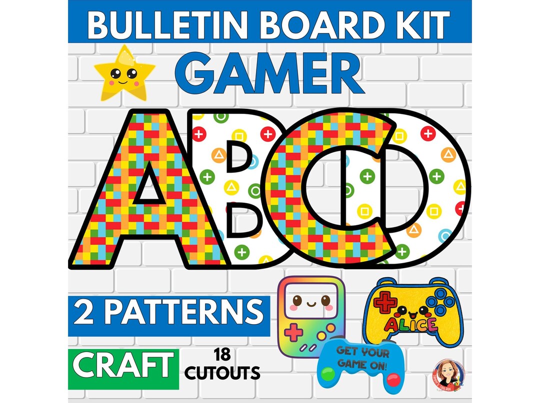 Gamer Bulletin Board Kit for Classroom | Video Game Back to School ...
