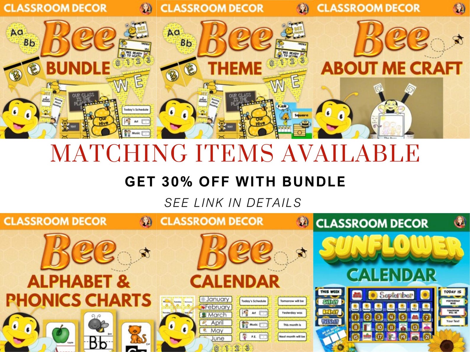 Bee Classroom Decor Calendar and Class Schedule, Bee Theme Classroom ...