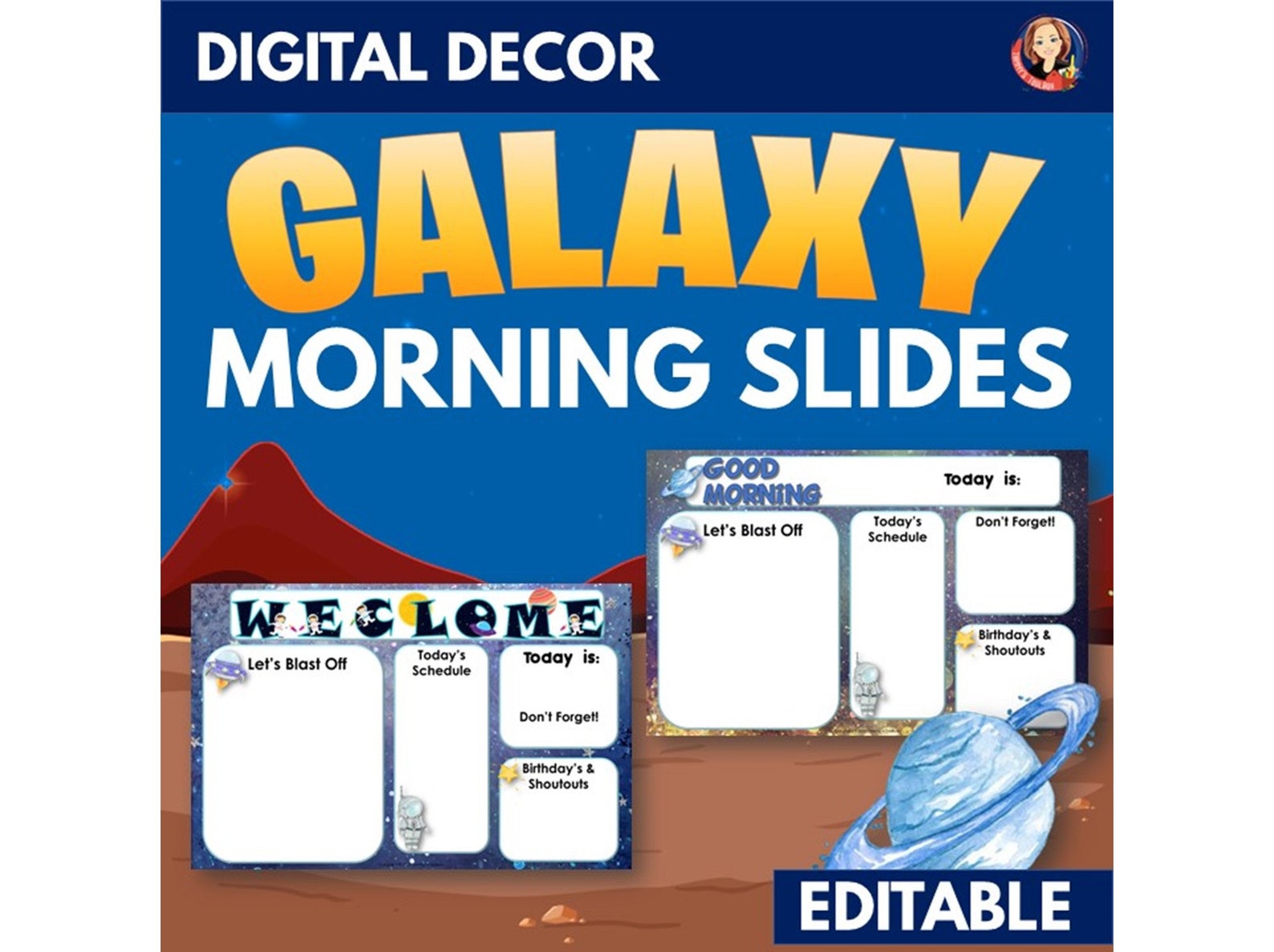 Digital Morning Work Assignment Slides in Galaxy Outer Space Theme ...