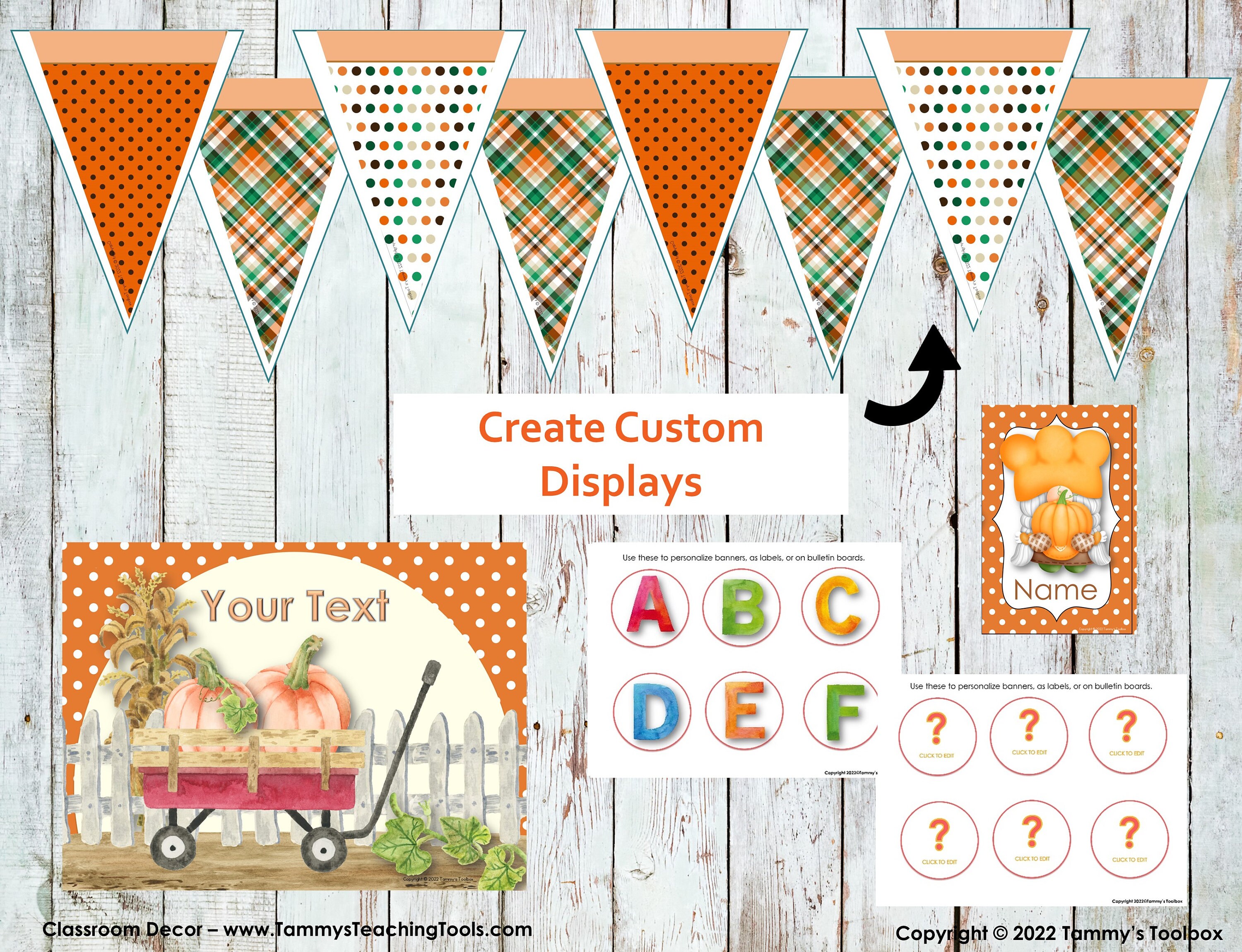 Pumpkin Spice Fall Bulletin Board Kit | Fall Classroom Decor | Autumn ...