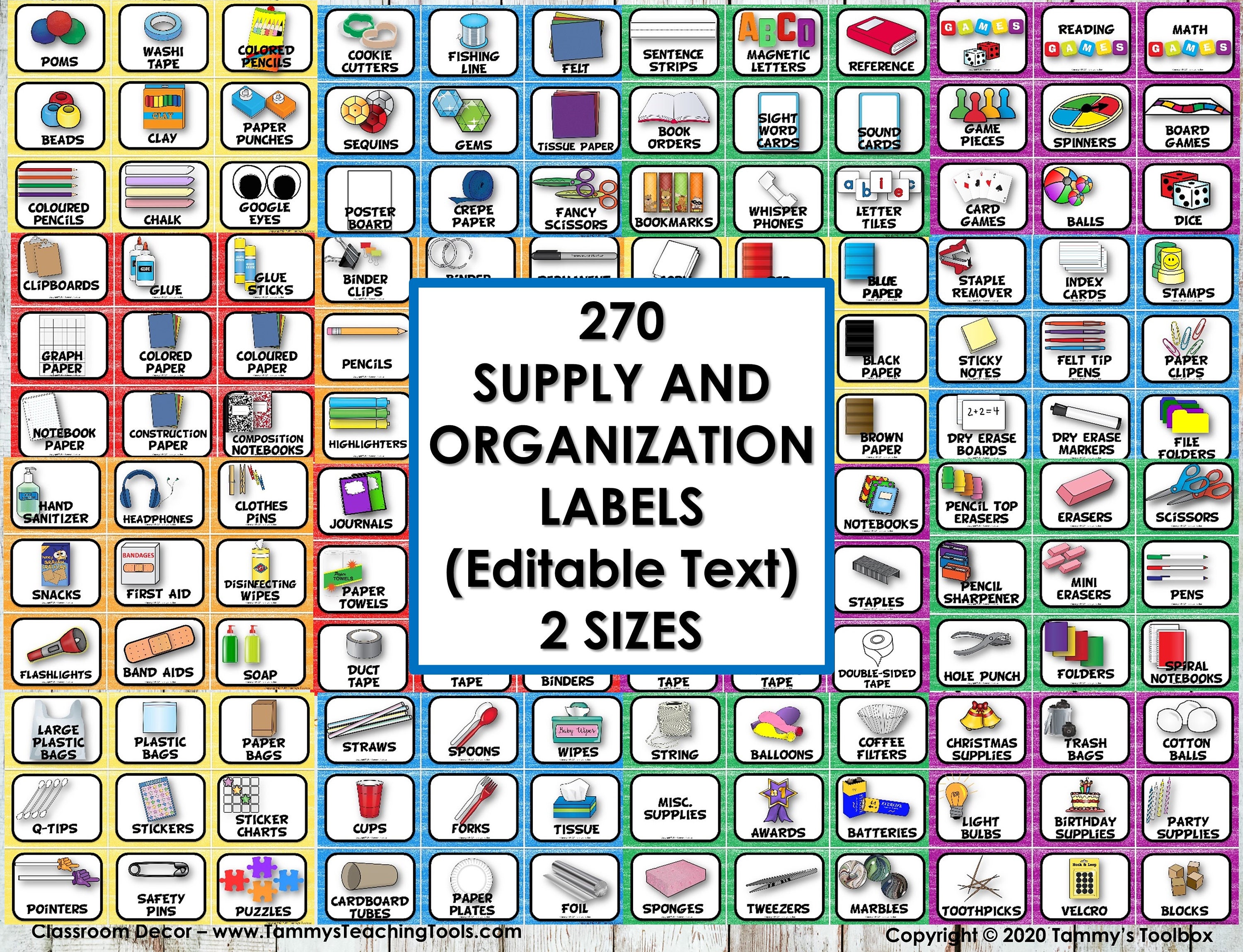 Editable Classroom Supply Labels, Class Supplies Organization Labels in ...