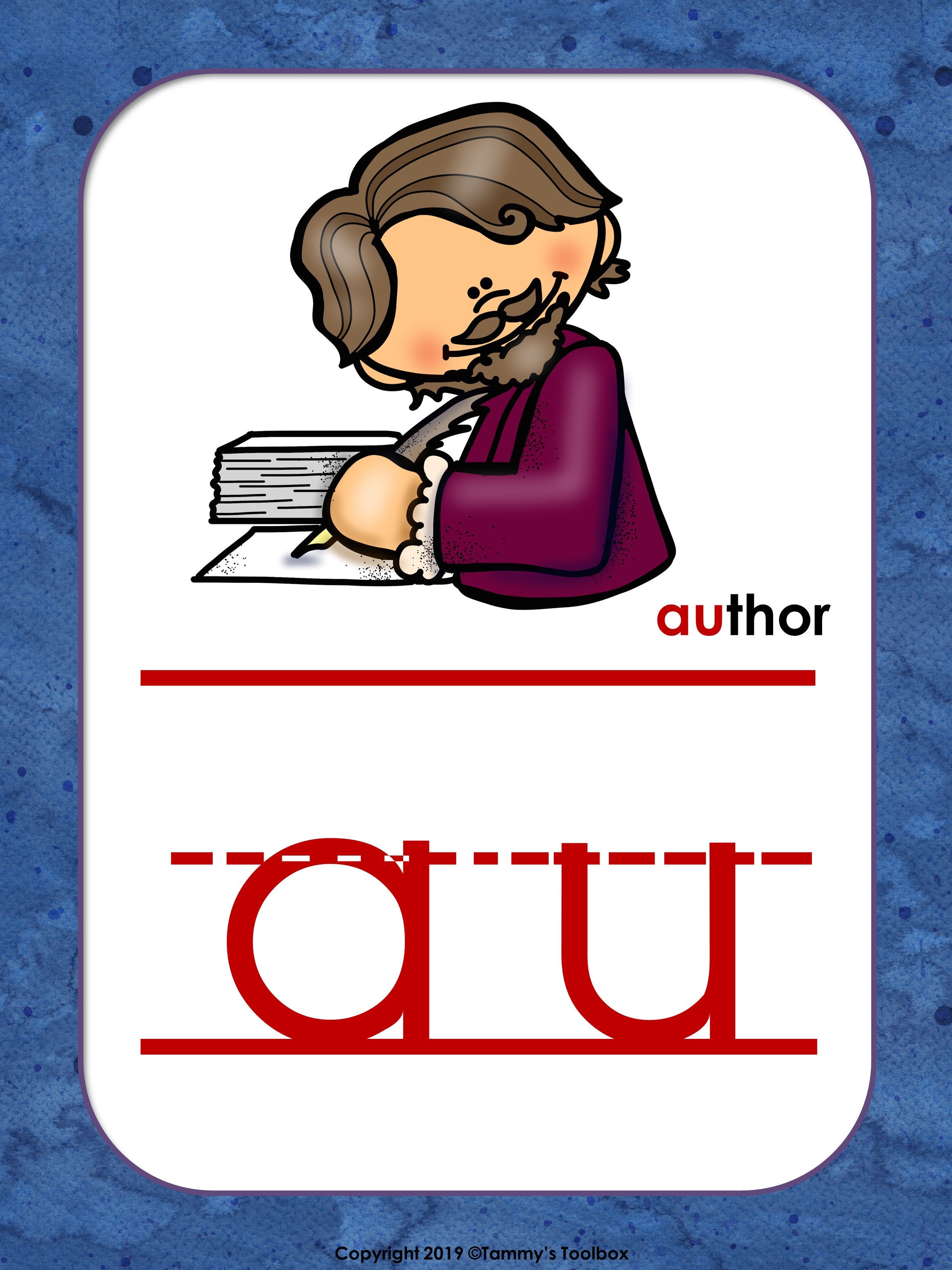 Alphabet Posters and Phonics Anchor Charts in Watercolor Blue, Blue ...