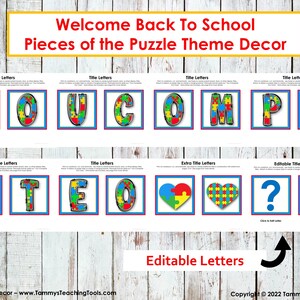 Puzzle Pieces Back to School Bulletin Board, All About Me Activity ...