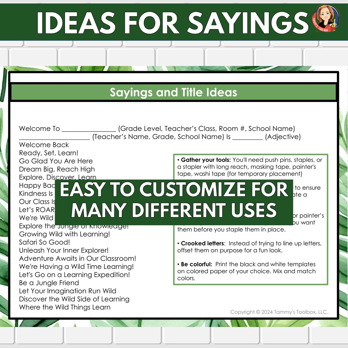 Jungle Safari Classroom Decor Bulletin Board Kit, Safari Bulletin Board ...