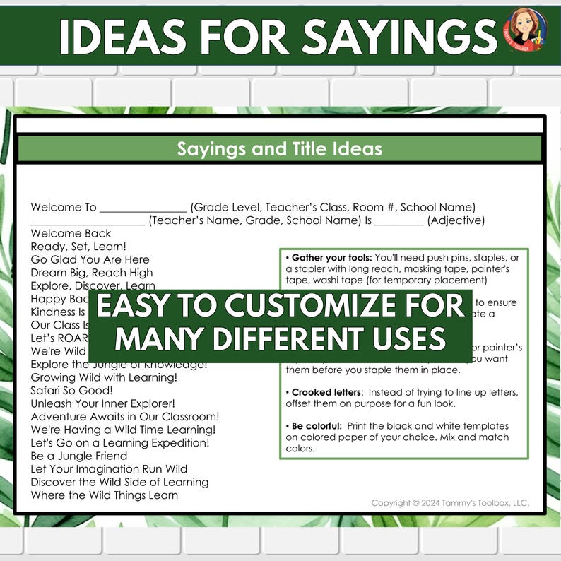 Jungle Safari Classroom Decor Bulletin Board Kit, Safari Bulletin Board ...