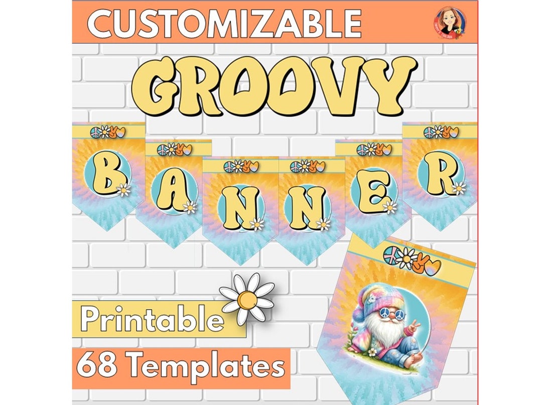 Groovy Gnomes Retro Party Banners, Bulletin Board Display, Retro ...