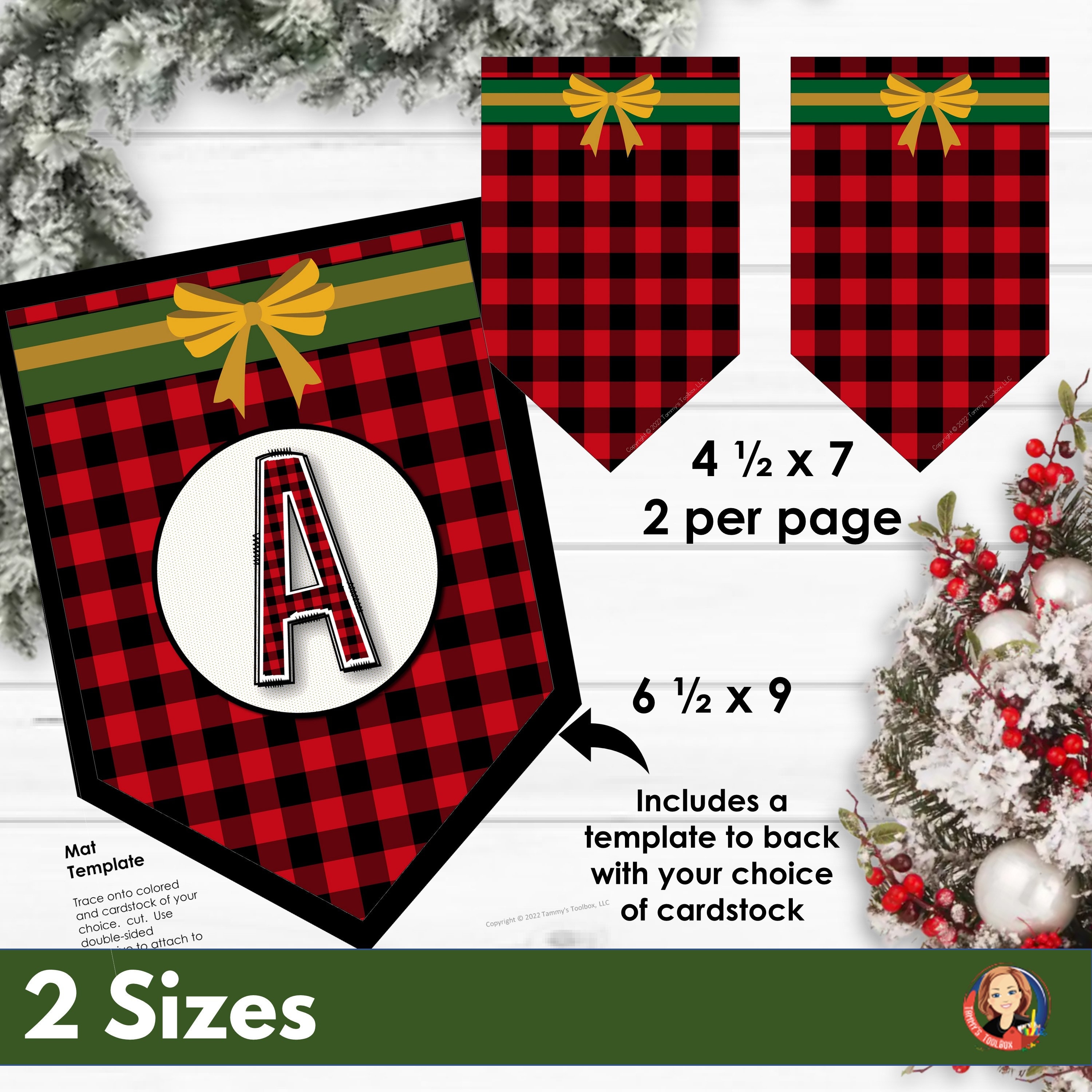 Printable Holiday Christmas Banner Pennants for Party and Bulletin ...