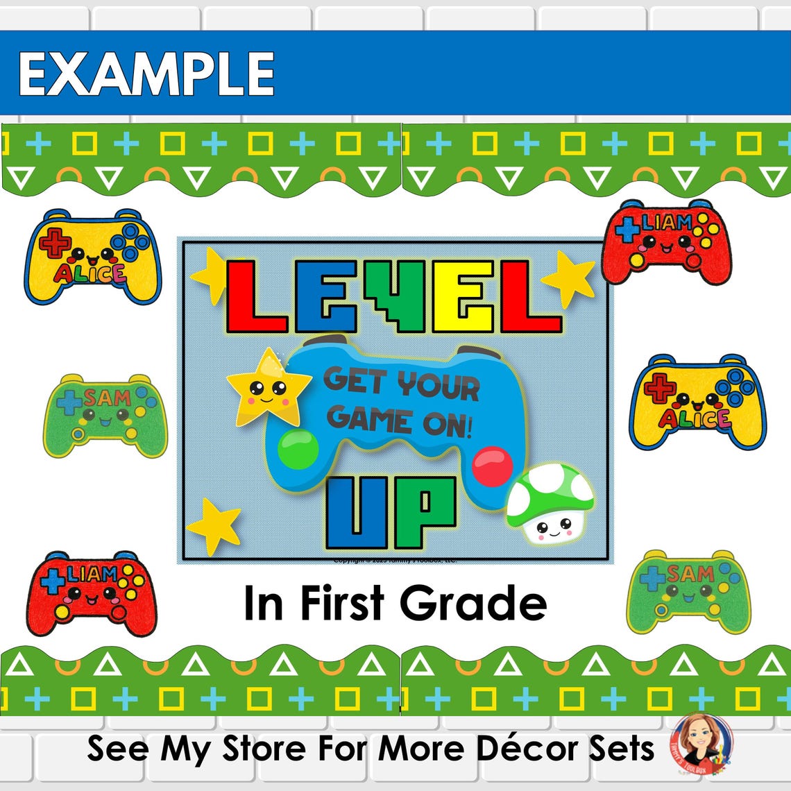 Gamer Bulletin Board Kit for Classroom | Video Game Back to School ...