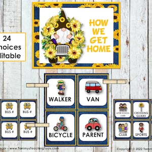 Sunflower Classroom Schedule Set, Editable Decor, Sunflower Classroom ...