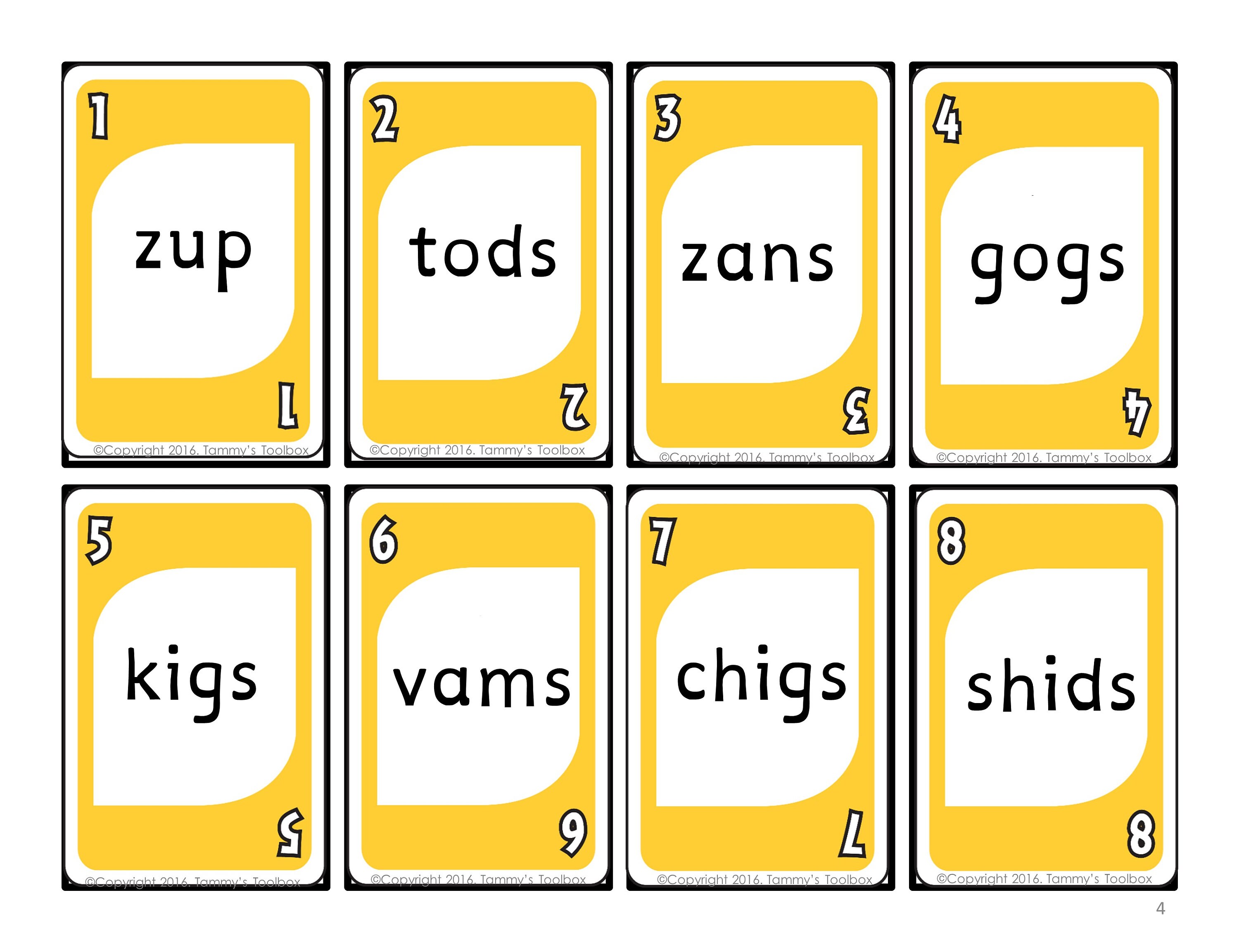 Decoding Nonsense Words Phonics Card Game for Classroom and Home. Fun ...
