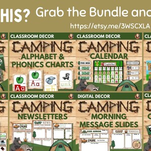 Rustic Camping Classroom Center Posters, Editable Labels, Printable ...