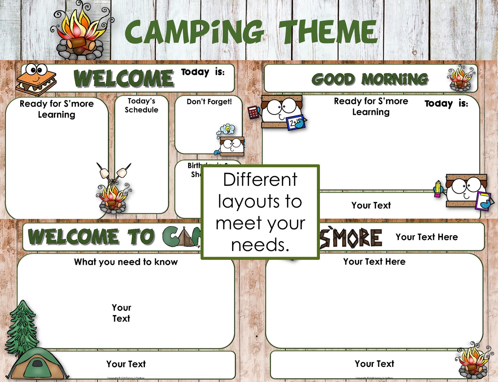 Classroom Morning Slides Templates in Camping Theme - Etsy