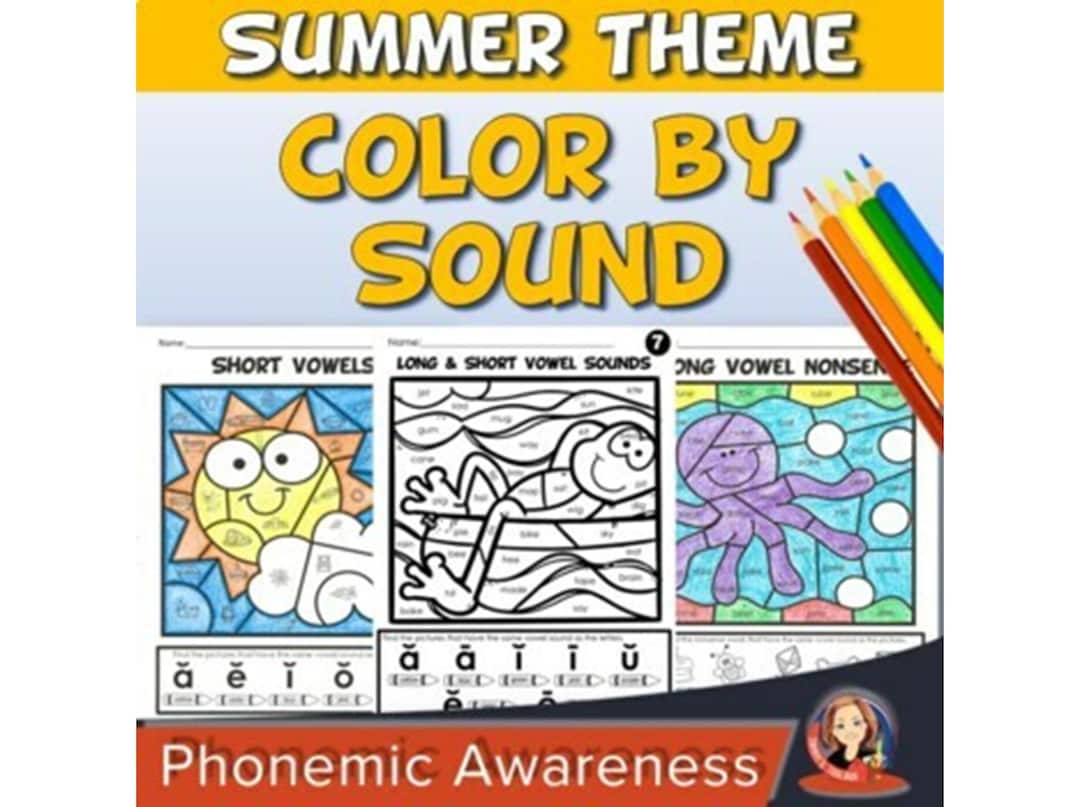 Summer Color by Sound and Color by Code Coloring Pages With Letter ...