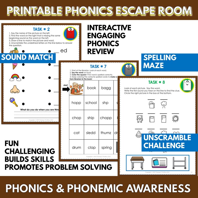 Phonics Escape Room Printable Game | Fun Reading and Spelling Review ...