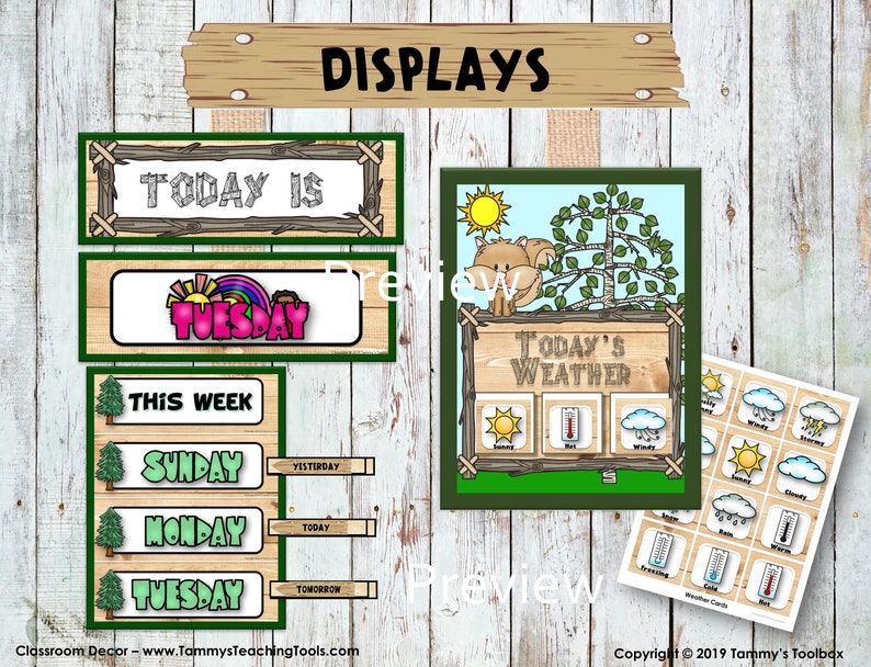 Editable Classroom Calendar in a Camping Theme, Printable Rustic ...